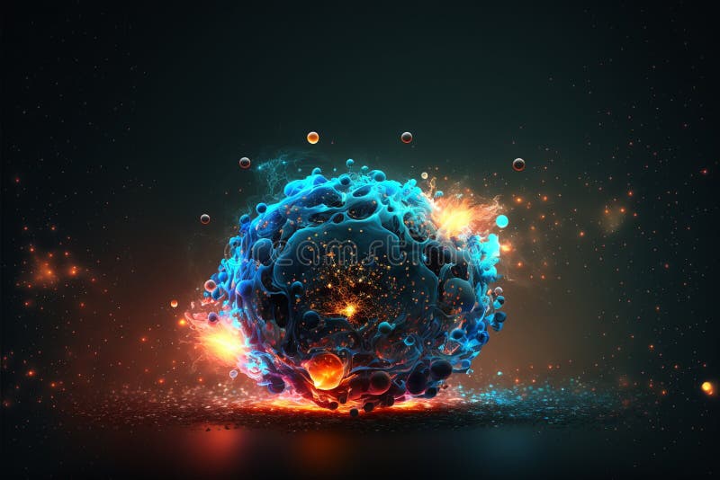 Blue Particles Textured Abstract Particle Network, Science, Technology ...