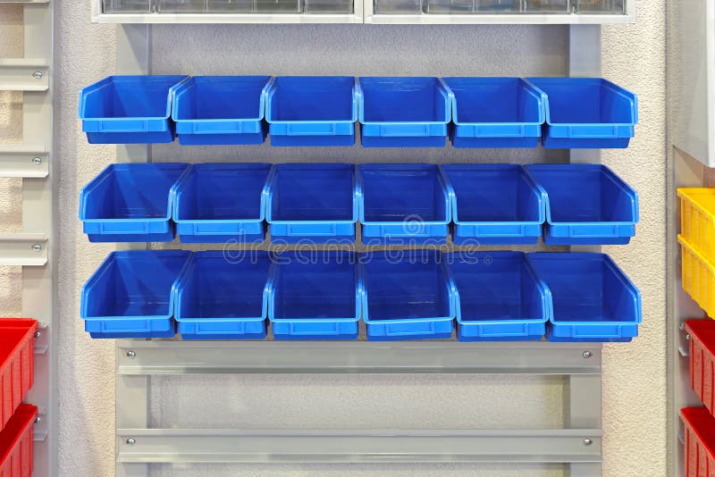 Blue parts rack stock photo. Image of plastic, logistic - 41338874