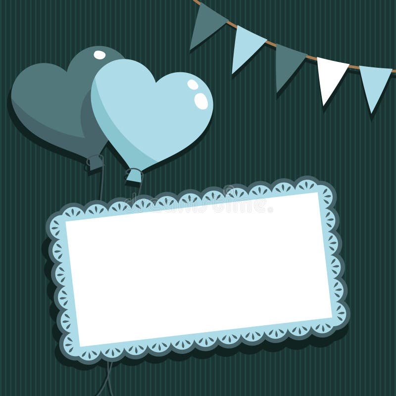 Blue Party Blower Cartoon Character with Love Cute Emoticon Stock ...