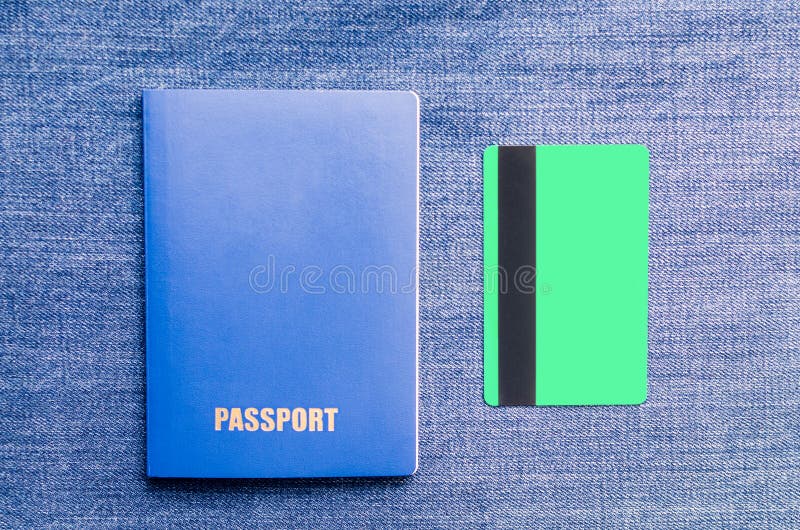Blue Passport and Credit Cards Stock Photo - Image of bank, cash: 111058768