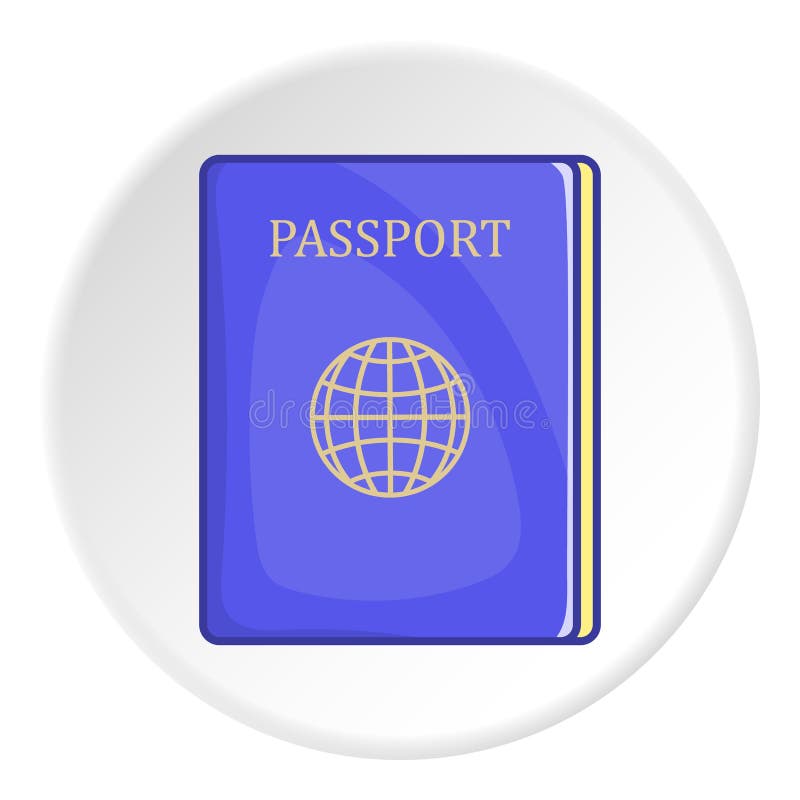 Blue Passport Icon, Cartoon Style Stock Vector - Illustration of globe ...