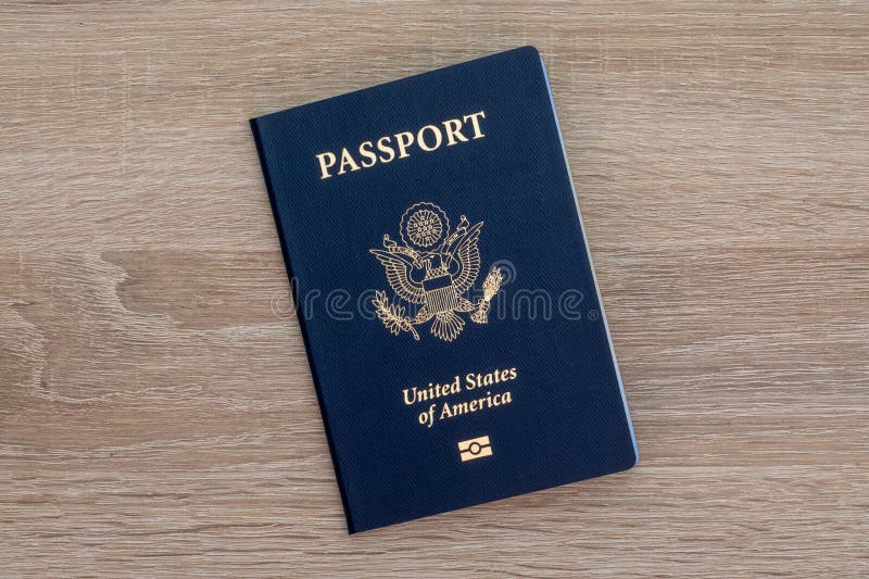 Blue Passport on a Table Travel Document Stock Photo Stock Image ...