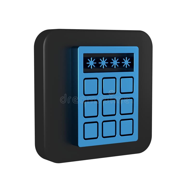 Blue Password Protection and Safety Access Icon Isolated on Transparent ...