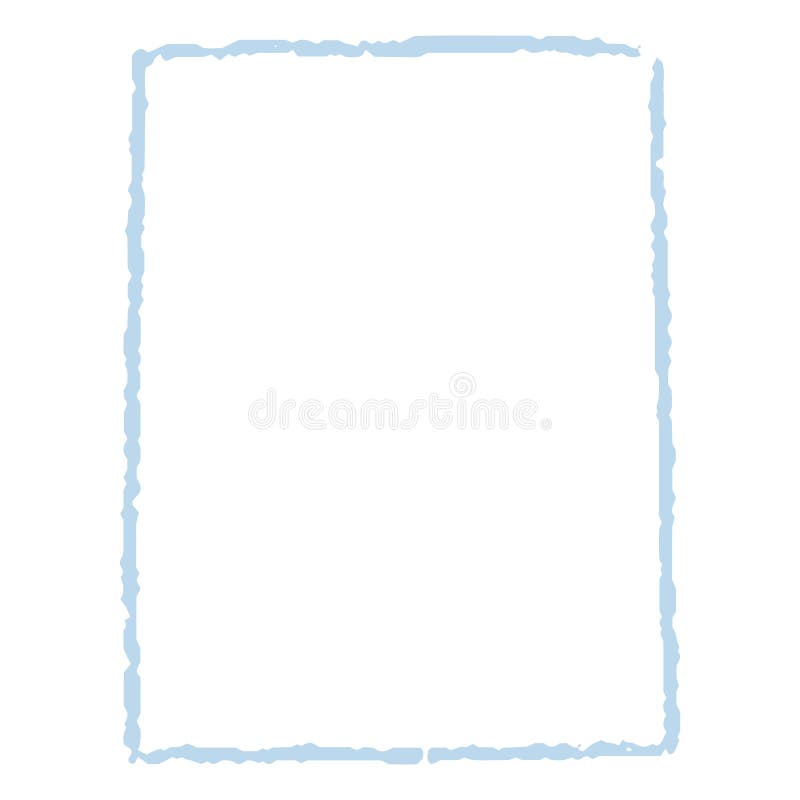 Blue Pastel Crayon Geometric Rectangle Vector Outline Shape, Scribble ...