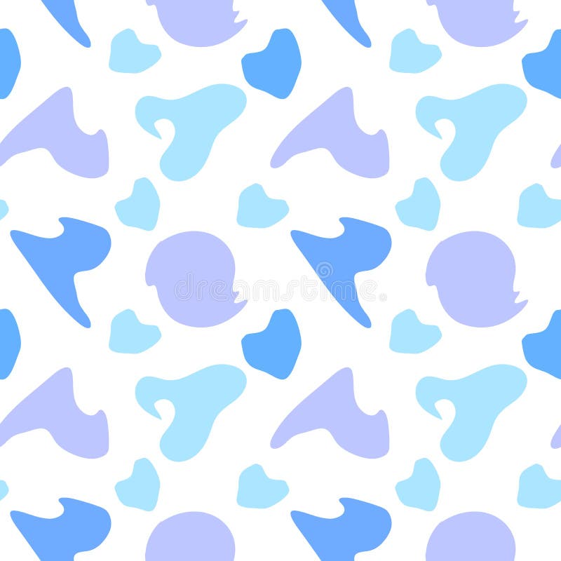 Blue Pastel Pattern with Abstract Shapes Stock Illustration ...