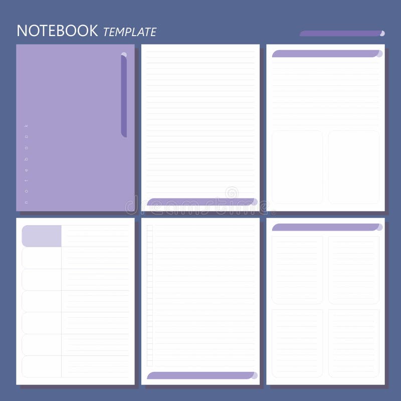 Blue Pastel Simple Journal Planner Template Stock Vector - Illustration ...