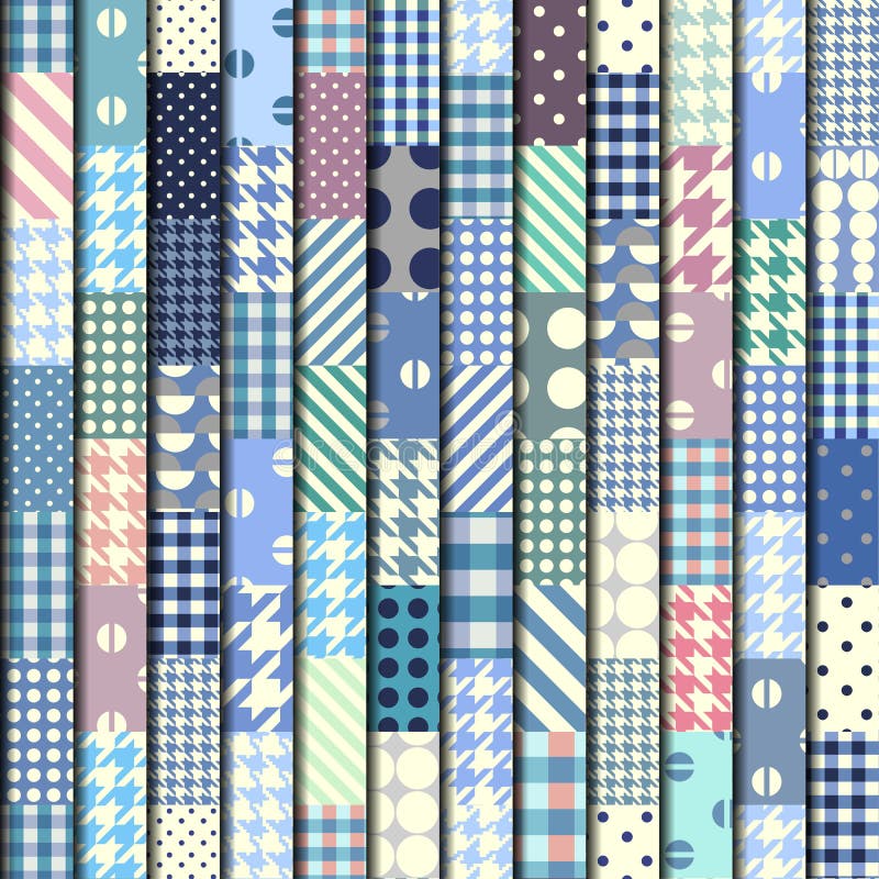 Blue Patchwork of Rectangles. Stock Vector - Illustration of seam ...