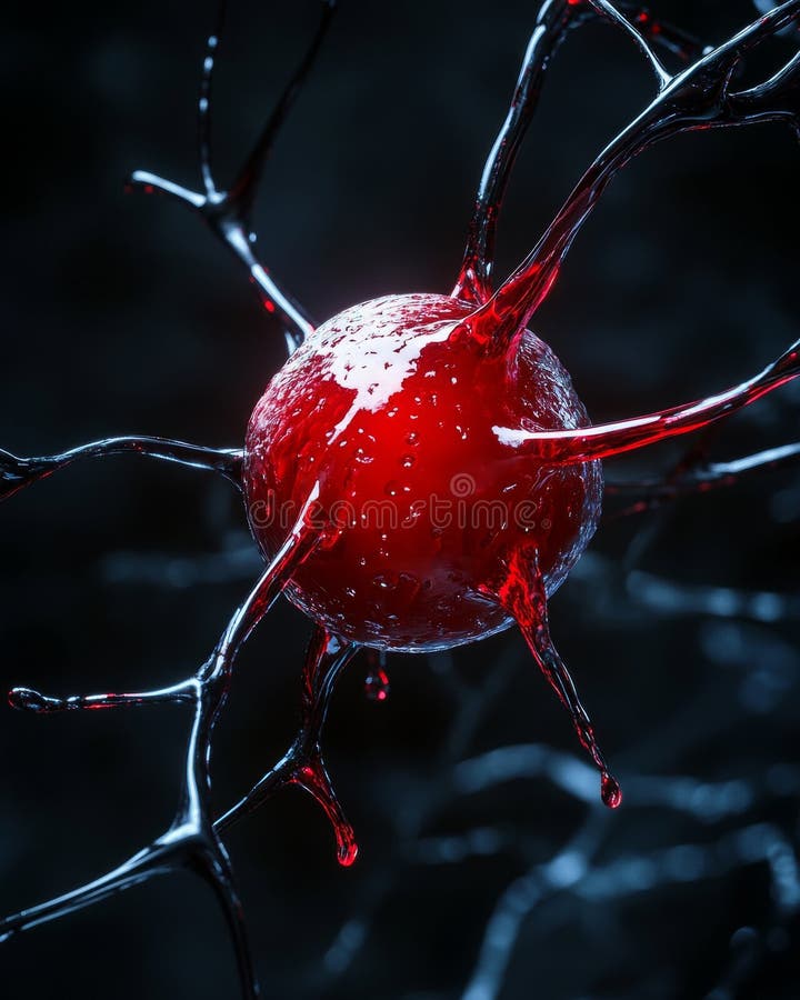 A Blue Pathogen with Spikes is Surrounded by Red Tissue within a Blood ...