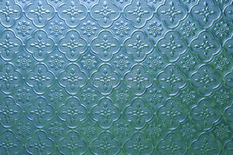 Blue Pattern Glass in Classic Style Stock Image - Image of classical ...