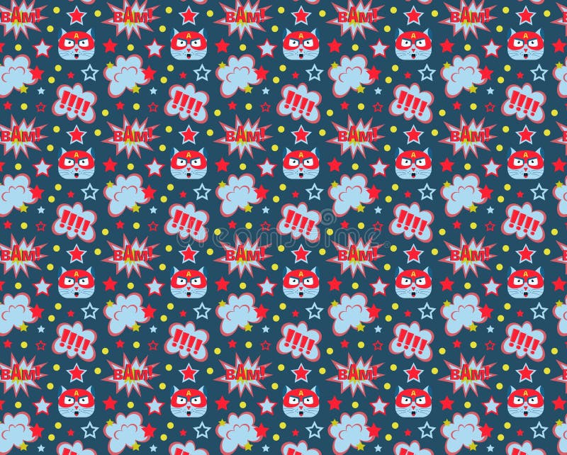 Blue Pattern in the Style of "Comics" Stock Illustration - Illustration ...