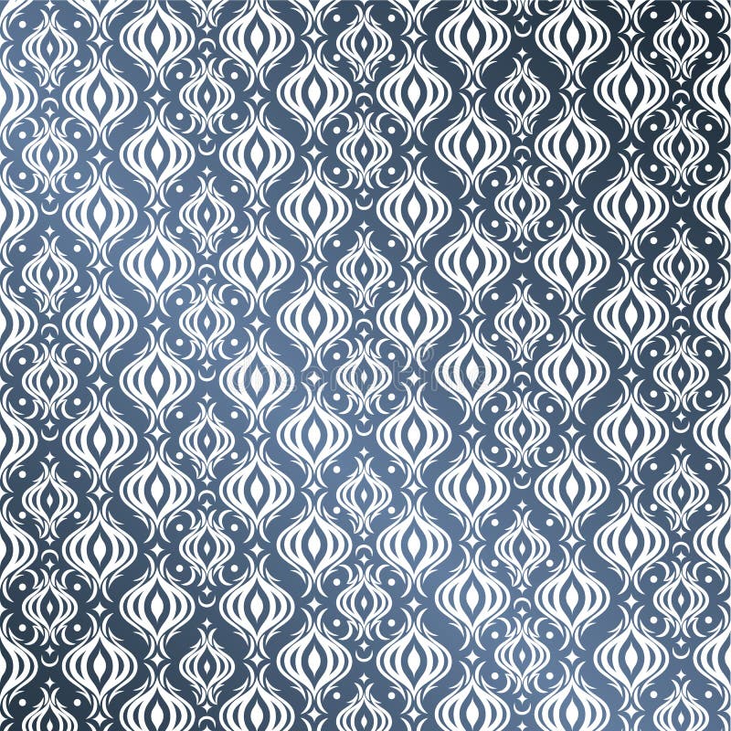 Blue Pattern for Wallpaper or Fabric. Stock Vector - Illustration of ...