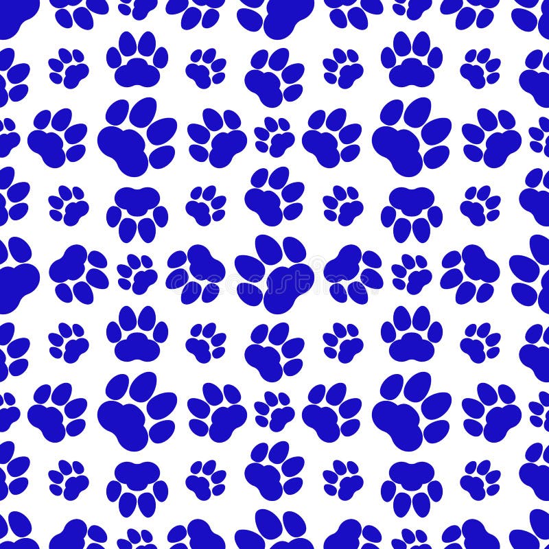 Blue Paw Print Background