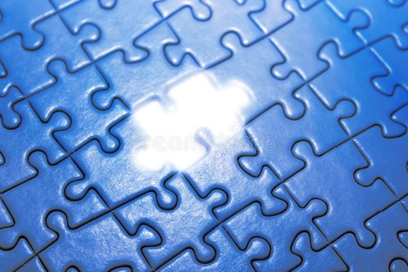 Blue Pazzle without One Part Stock Photo - Image of incomplete ...