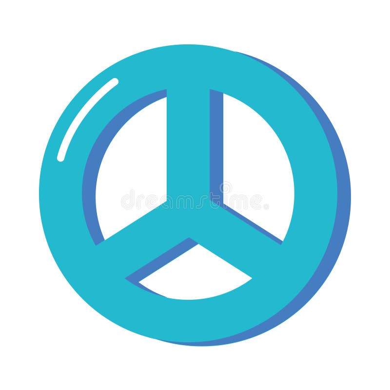 Blue Peace Symbol Retro Style Stock Vector - Illustration of fashion ...
