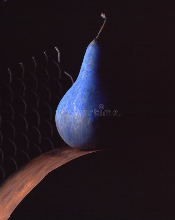 Blue pear. stock image. Image of pears, arts, fruit, colors - 1393