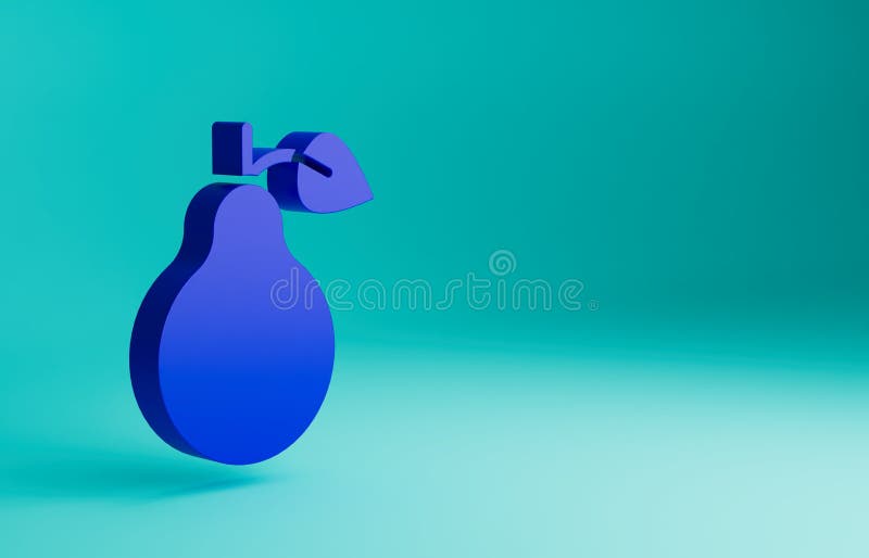 Blue Pear Icon Isolated on Blue Background. Fruit with Leaf Symbol ...