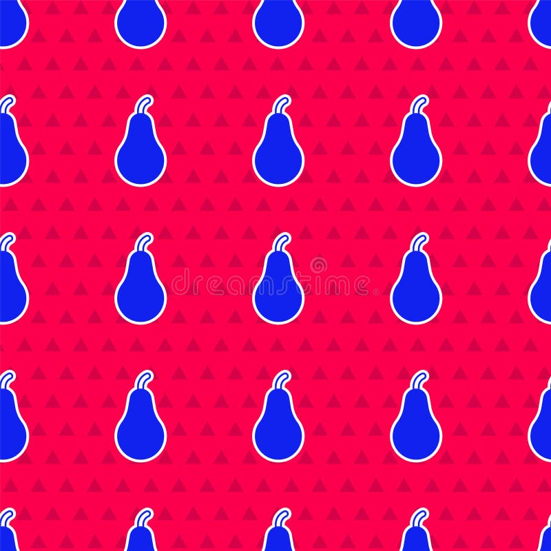 Blue Pear Icon Isolated Blue Background. Fruit with Leaf Symbol Stock ...