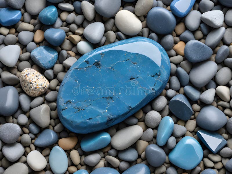 Blue Pebbles and Stones on a Background of the Sea Stock Illustration ...