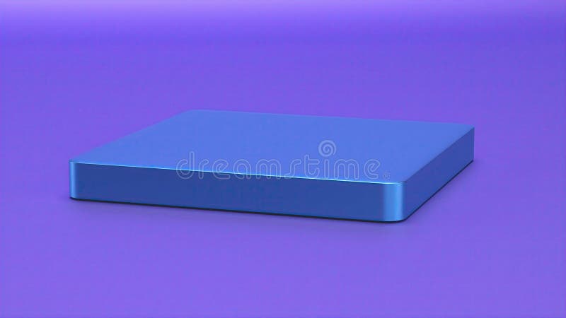 Blue Pedestal Round Corner Cube Stock Illustration - Illustration of ...