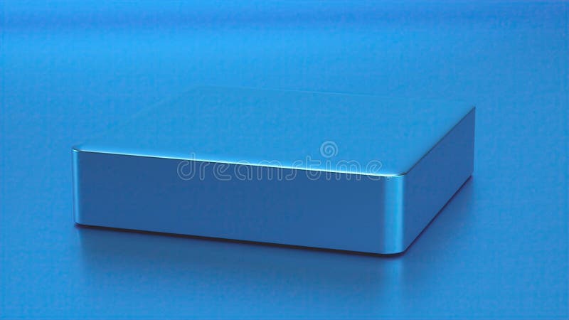 Blue Pedestal Round Corner Cube Stock Illustration - Illustration of ...