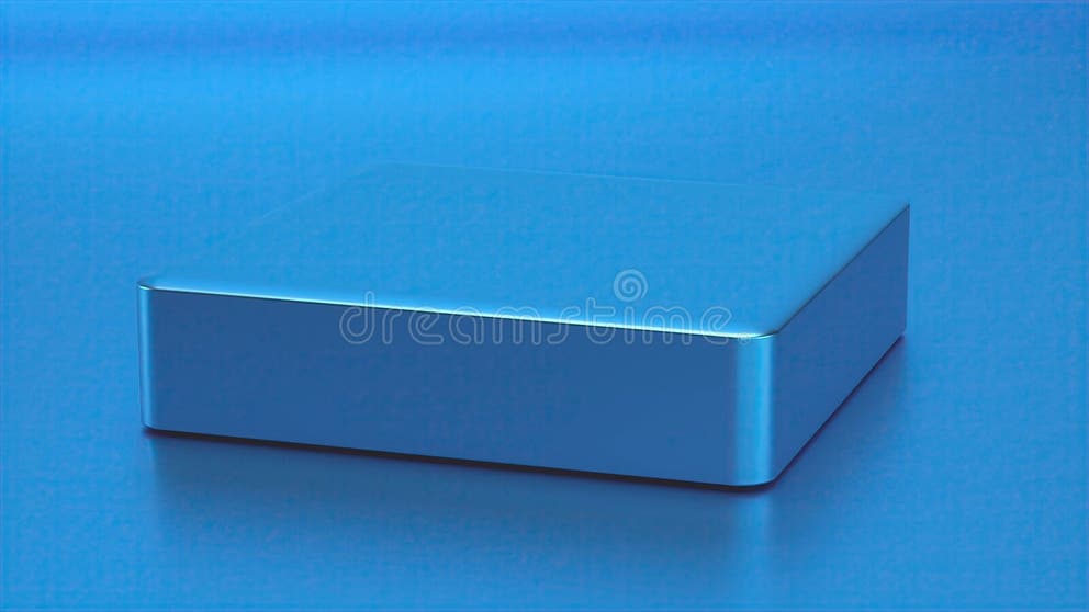 Blue Pedestal Round Corner Cube Stock Illustration - Illustration of ...