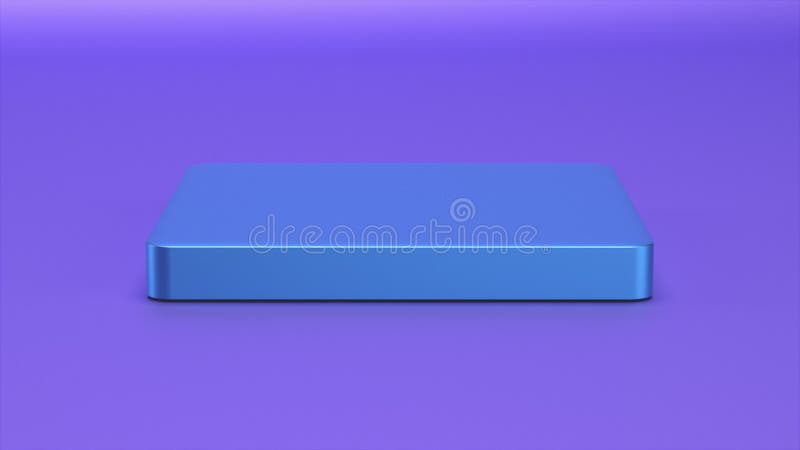 Blue Pedestal Round Corner Cube Stock Video - Video of empty, blue ...