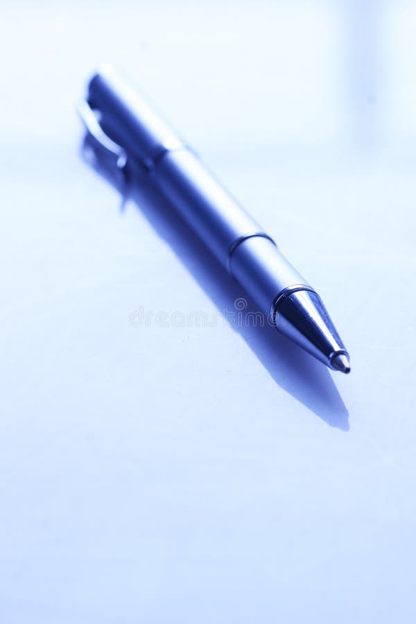 Blue Pen stock photo. Image of white, script, writing - 96571708