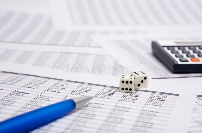 Investment Strategy Chart and Set of Dice Stock Photo - Image of growth ...