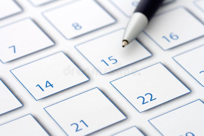 Blue Pen on calendar 1 stock photo. Image of note, date - 5444136