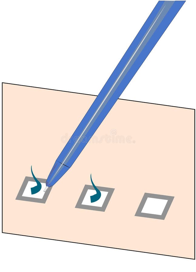 Blue Pen Checklist Plain Clean Vector Illustration Stock Vector ...