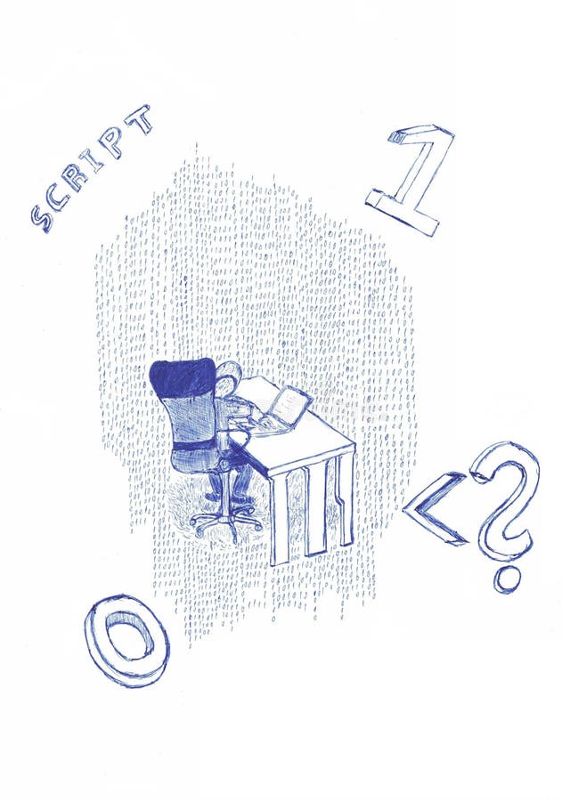 Blue pen coding stock image. Image of handle, coding - 215628207