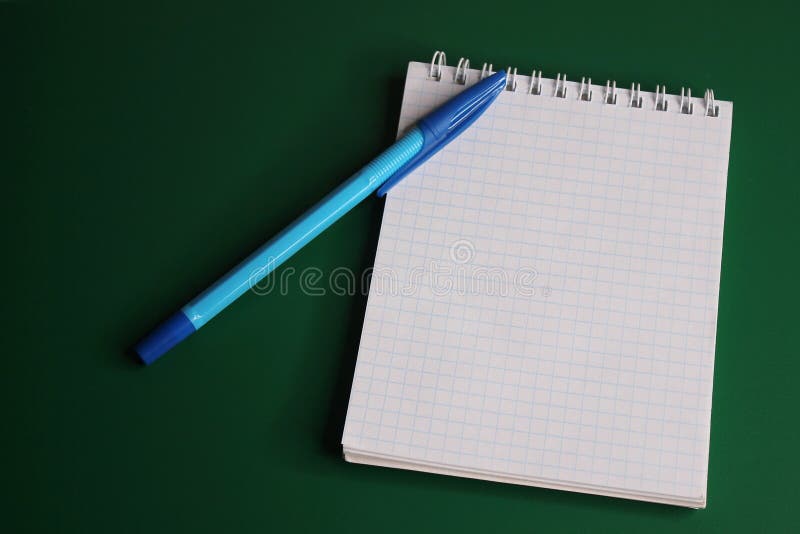 Blue Pen is Located on the Notebook. Empty Space To Insert Text Stock ...