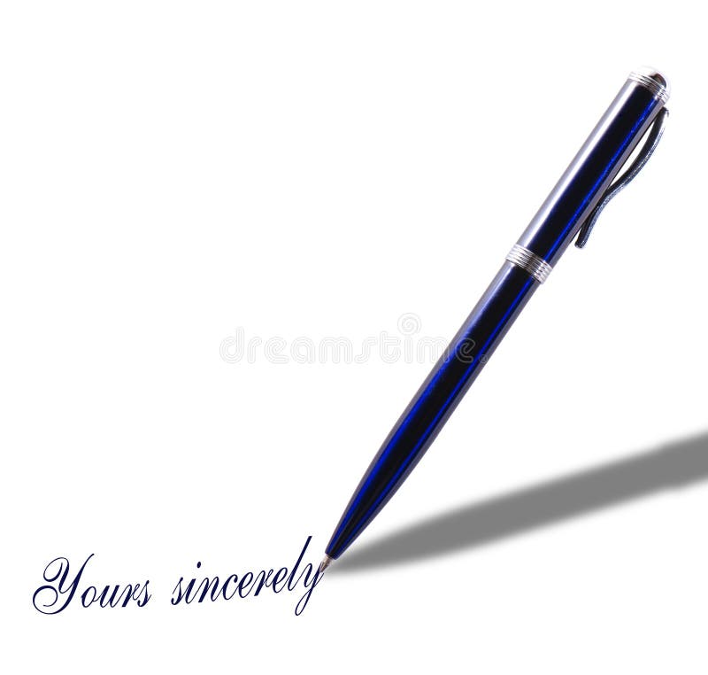 Blue pen with a message stock photo. Image of document - 8355106