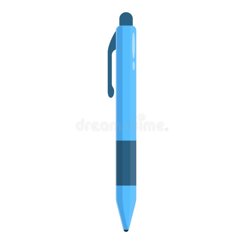 Blue Pen Standing Upright Ready for Writing Stock Illustration ...