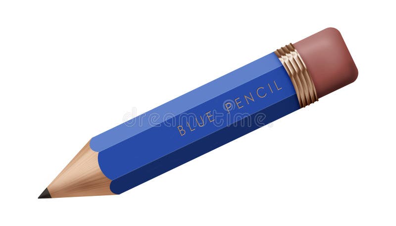 Blue pencil stock illustration. Illustration of note - 21634771
