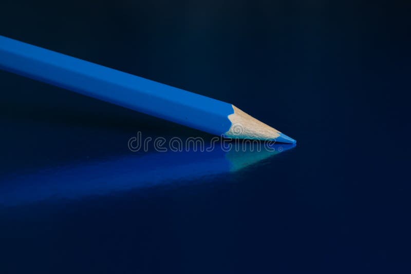 Blue Pencil on a Blue Background Stock Photo - Image of blue, life ...