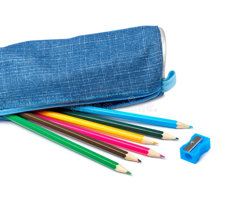 Red pencil case stock image. Image of colored, case, office - 12534731