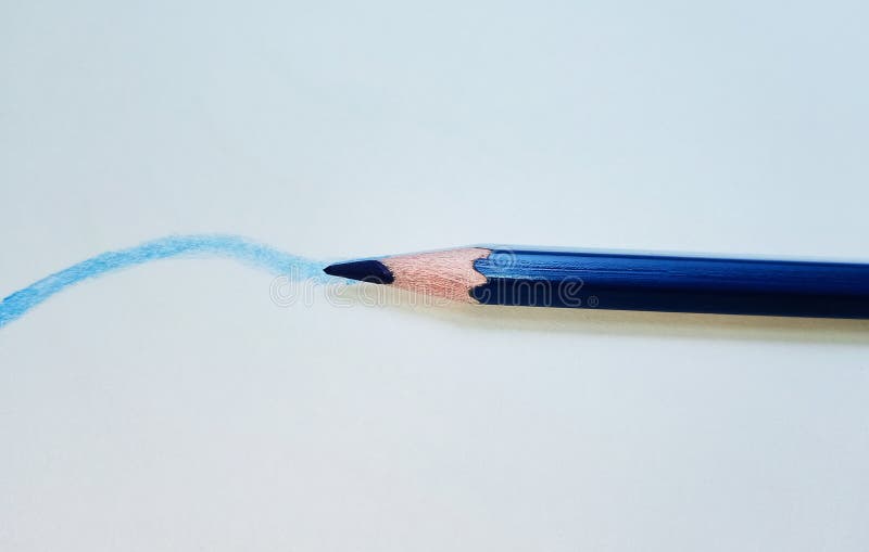 Blue pencil drawing stock photo. Image of drawing, blue - 290538786