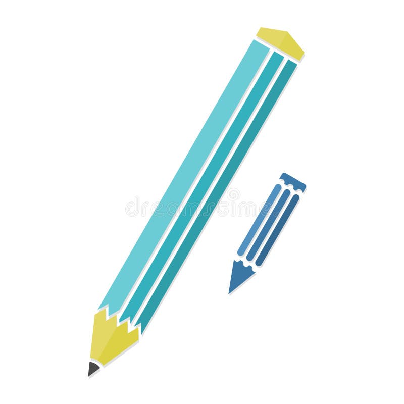 Blue pencil stock vector. Illustration of tool, pencil - 75736063