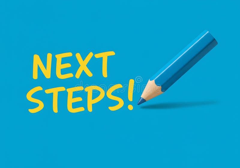 Blue Pencil Instructional Visual Motivational Next Step Text Message ...