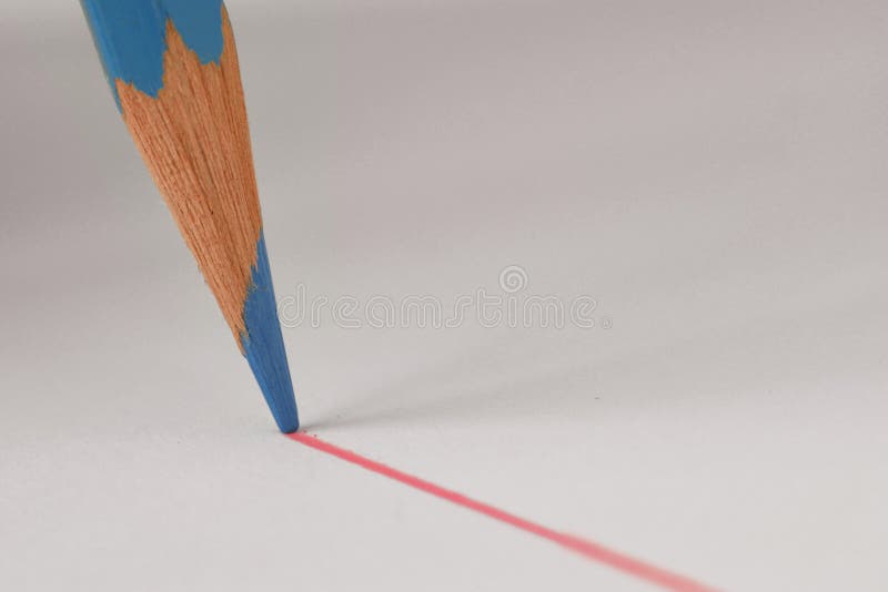 Blue Pencil with Pink Line Stroke - Concept of Gender Identity Stock ...