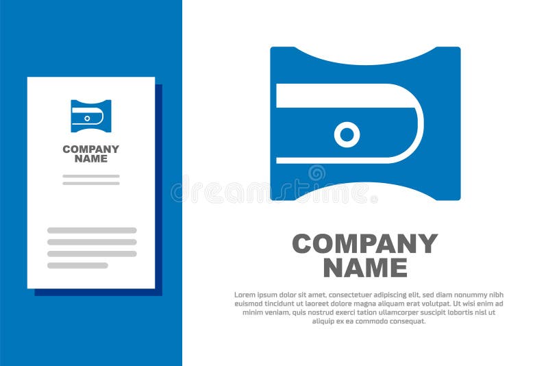 Blue Pencil Sharpener Icon Isolated on White Background. Logo Design ...