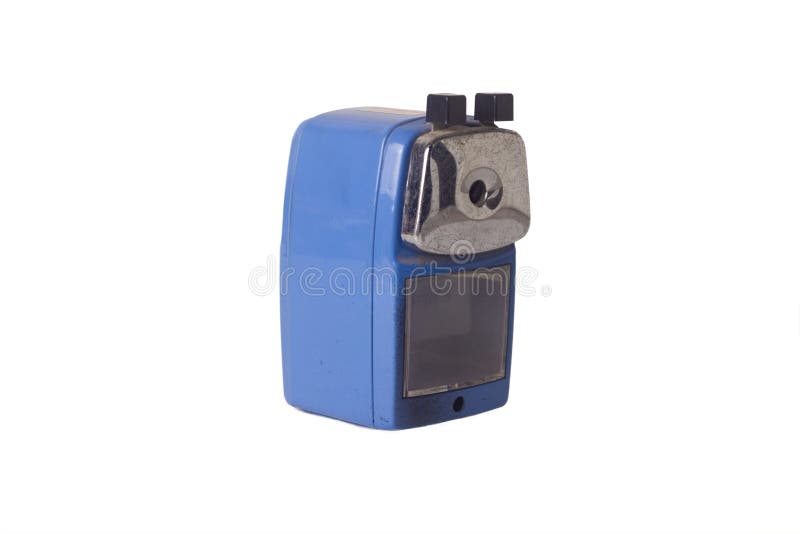 Blue Pencil Sharpener with White Isolated Background Stock Photo ...