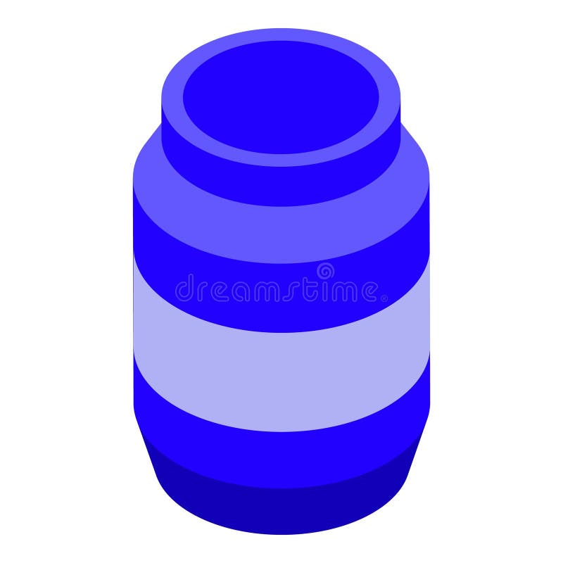Blue Pencil Stand Icon Isometric Vector. Empty Pot Stock Illustration ...