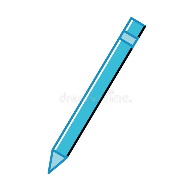 Blue Pencil for Writing. Vector Stock Vector - Illustration of study ...