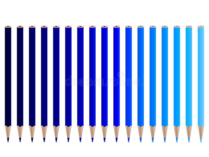 Blue pencils stock vector. Illustration of line, teach - 4207104