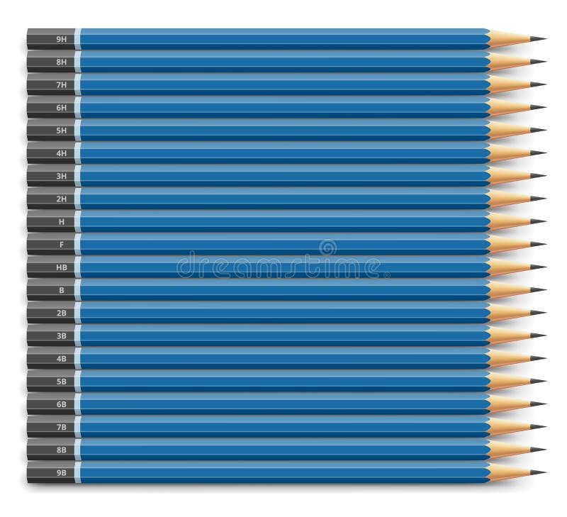 Blue pencils set stock vector. Illustration of drawing - 42112261