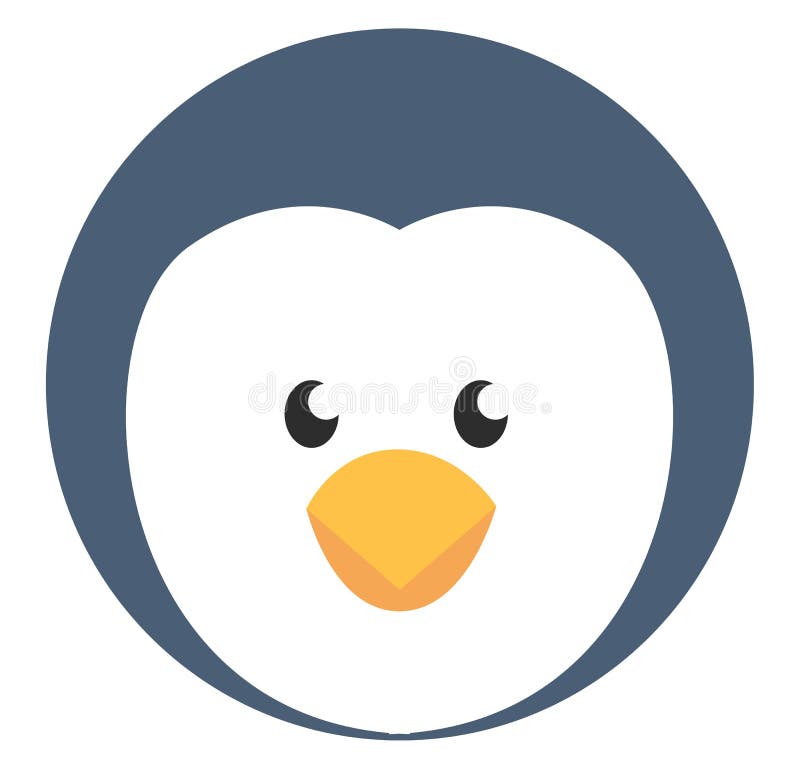 Penguin with Blue Bow Vector or Color Illustration Stock Vector ...