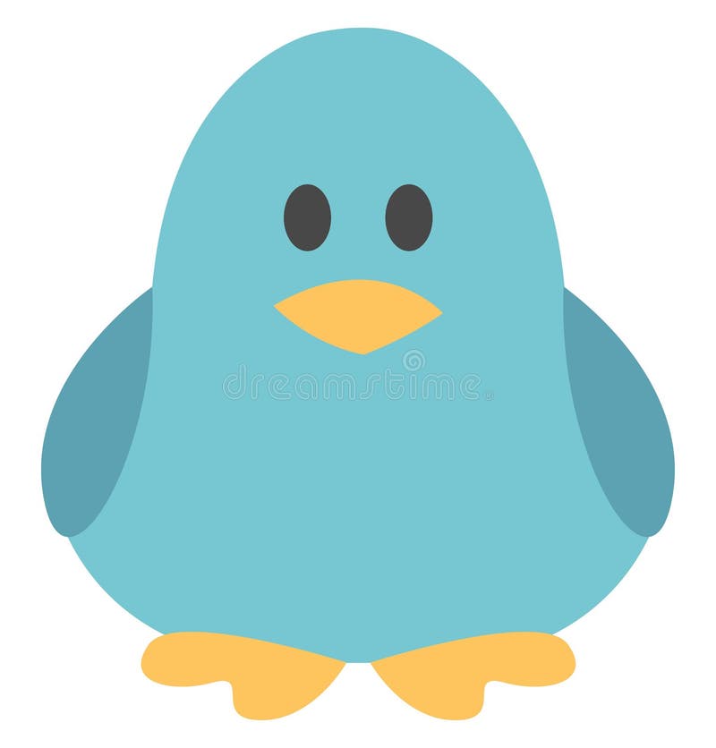 Penguin with Blue Bow Vector or Color Illustration Stock Vector ...