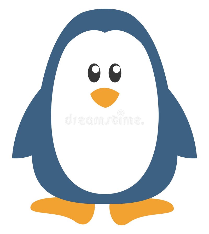 Penguin with Blue Bow Vector or Color Illustration Stock Vector ...